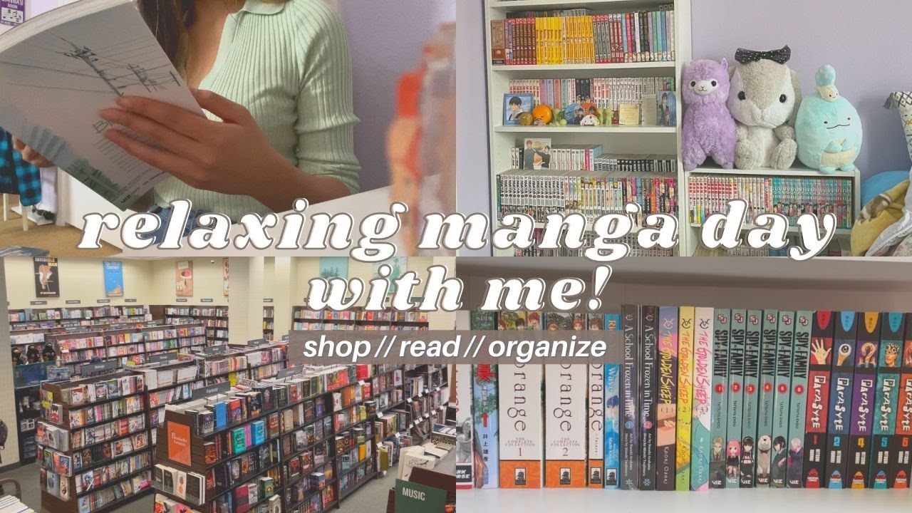 manga organizing & shopping!! // relax manga day ft basmo - YouTube