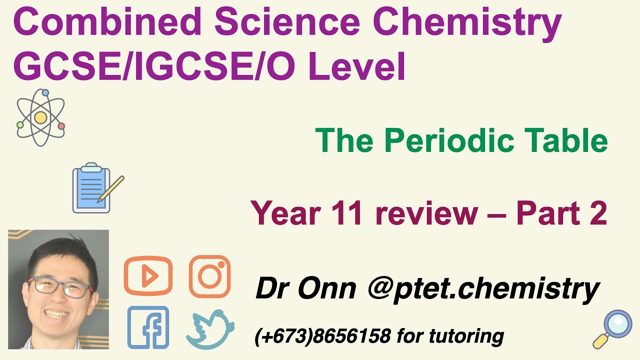 Combined Science chemistry 5129 Year 11 revision - The Periodic Table ...