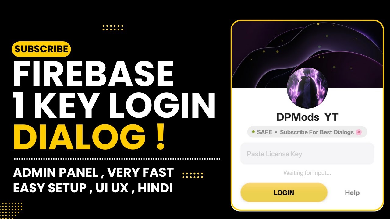 🛠️ Best Firebase Login Dialog — 1 Key Verification & Admin Panel Source ...