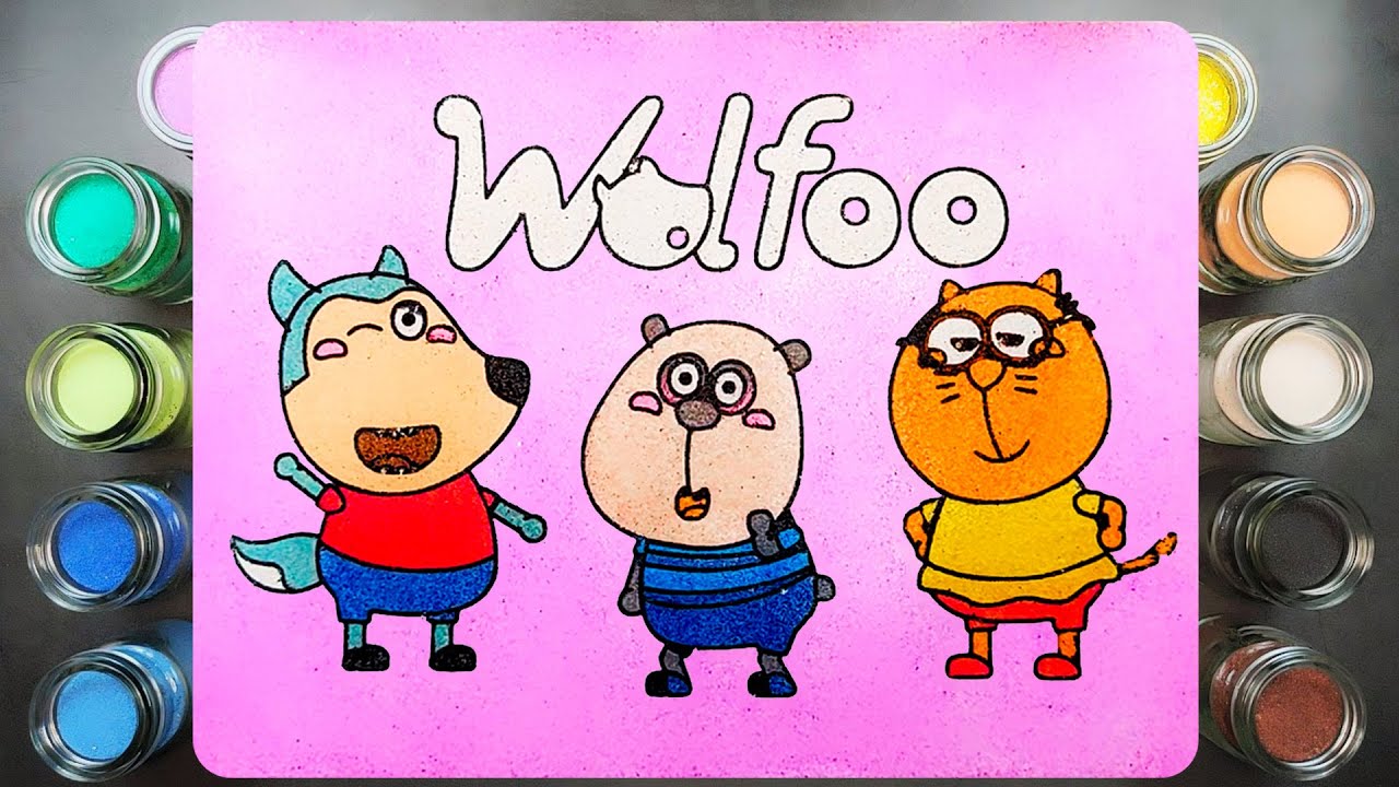 TÔ MÀU TRANH CÁT SÓI WOLFOO VÀ CÁC BẠN - COLOR SAND PAINTING WOLFOO AND ...
