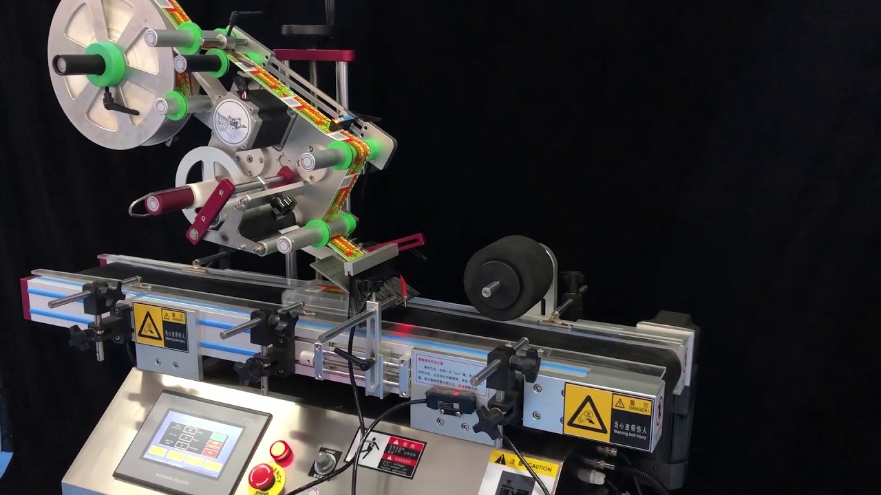 Table top automatic flat labeling machine , desktop labeler for boxes ...