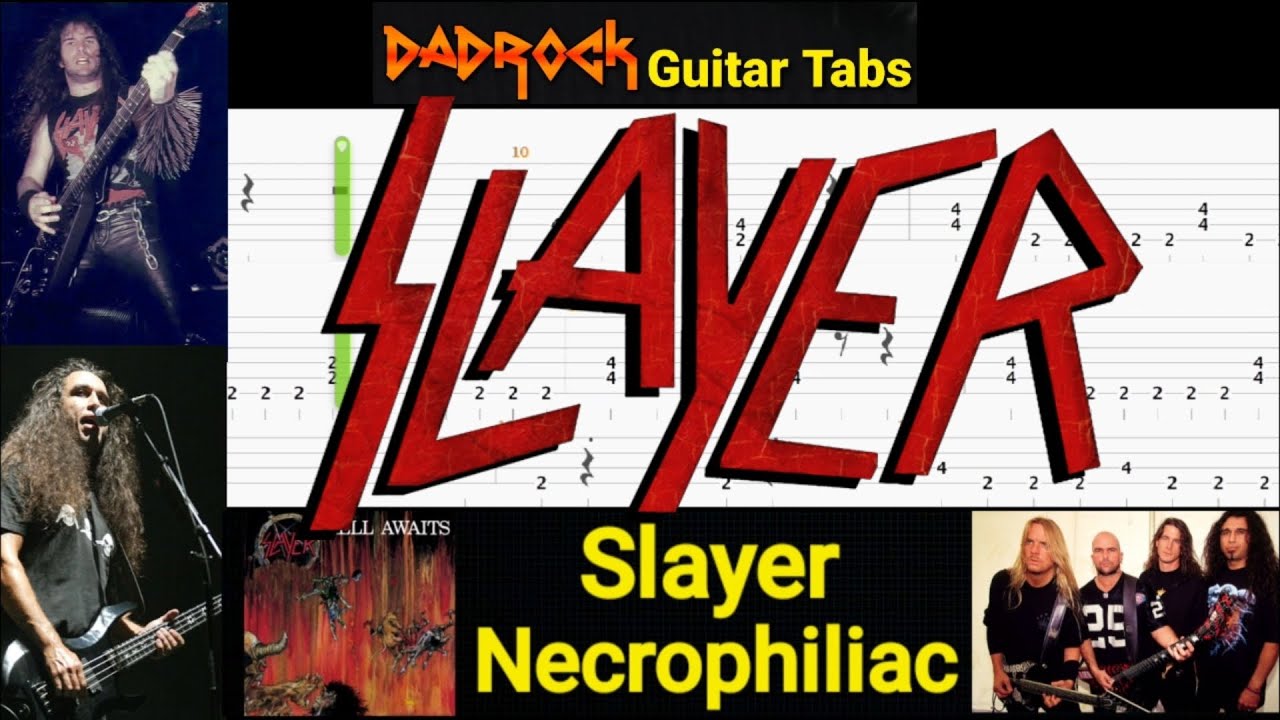 Necrophiliac - Slayer - Guitar + Bass TABS Lesson - YouTube