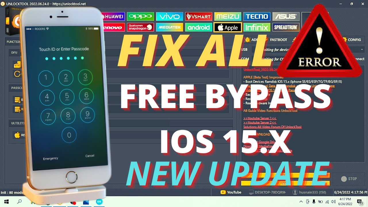 The Biggest UPDATE by UNLOCK TOOL Fix ALL ERROR ios 15 icloud bypass ...