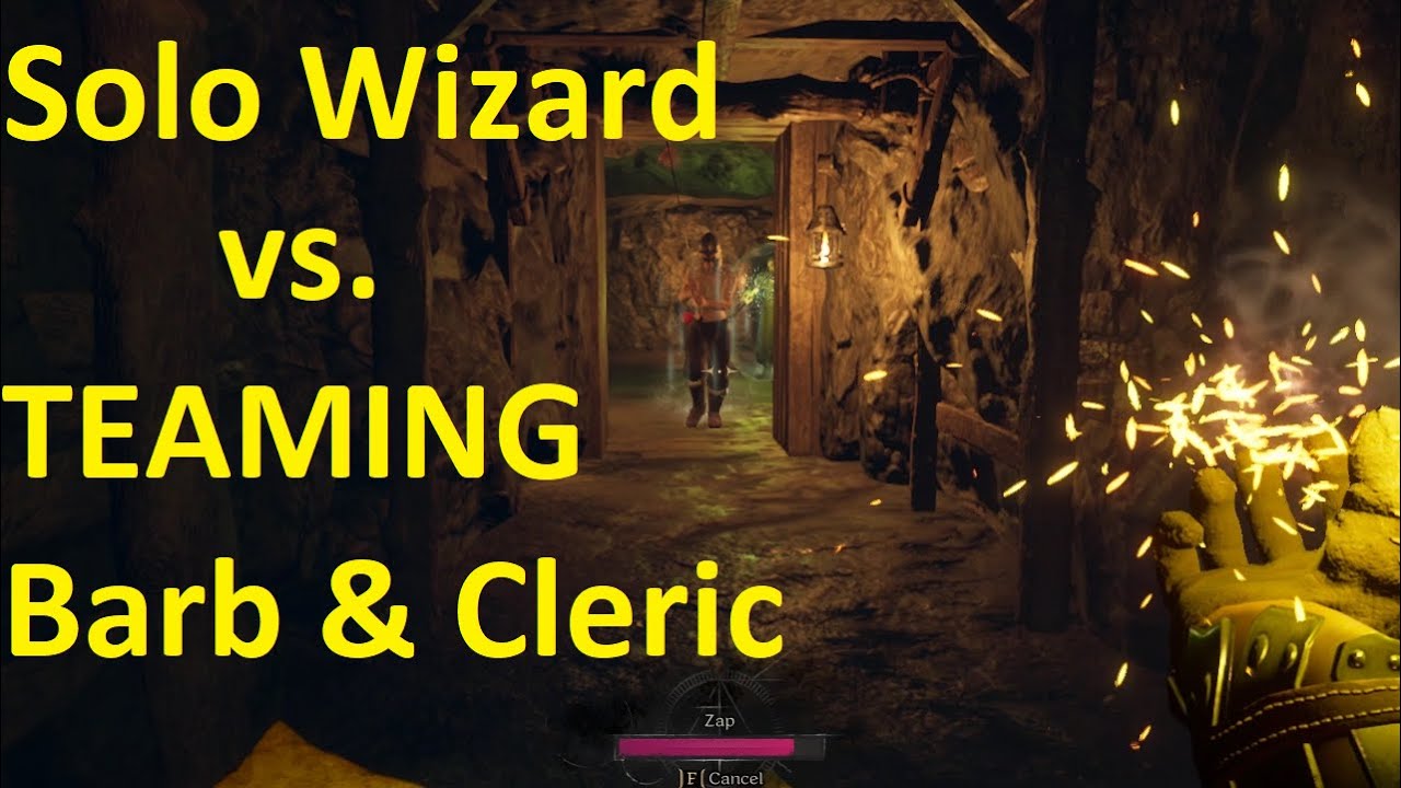 SOLO WIZARD vs. TEAMING CLERIC & BARB - Dark and Darker - YouTube