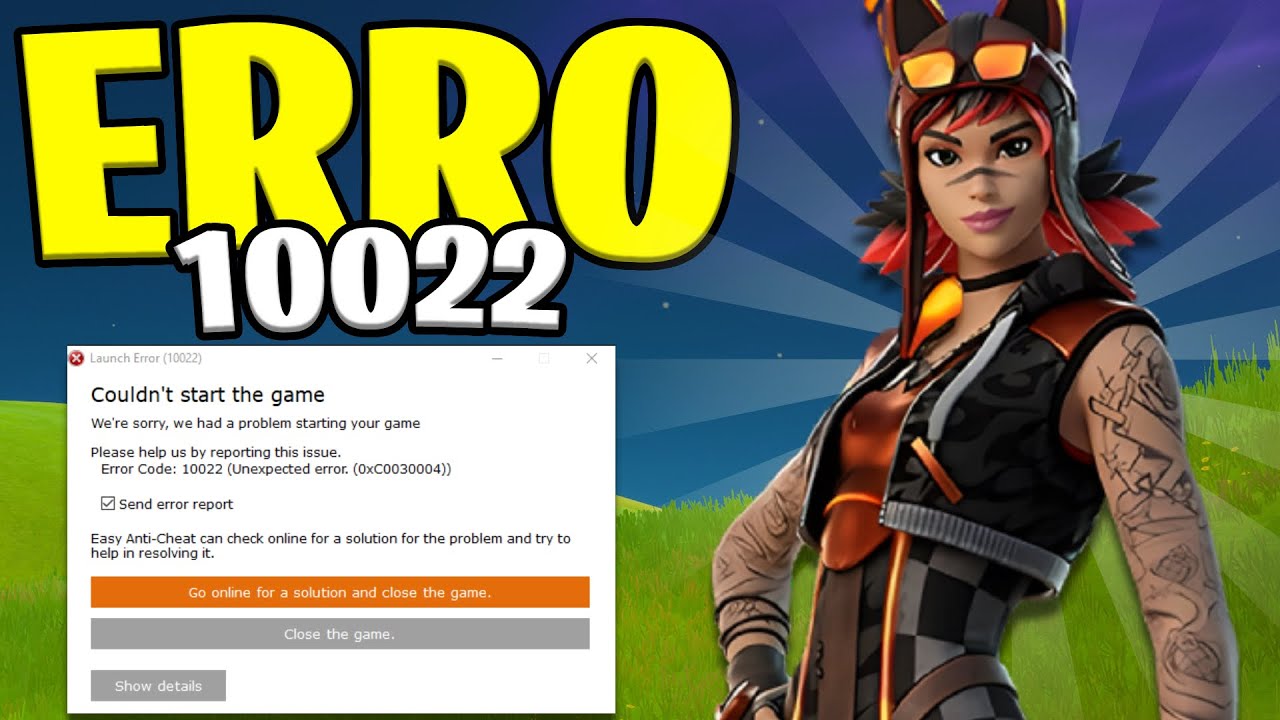 ERRO 10022 FORTNITE! - Como Resolver o Erro 10022 do Fortnite - YouTube