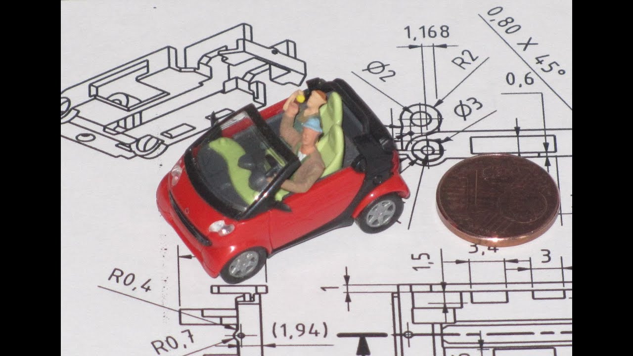 BUSCH 48970 Mercedes Smart Fortwo 450 Cabrio 1:87 R/C PART 1: CAD ...