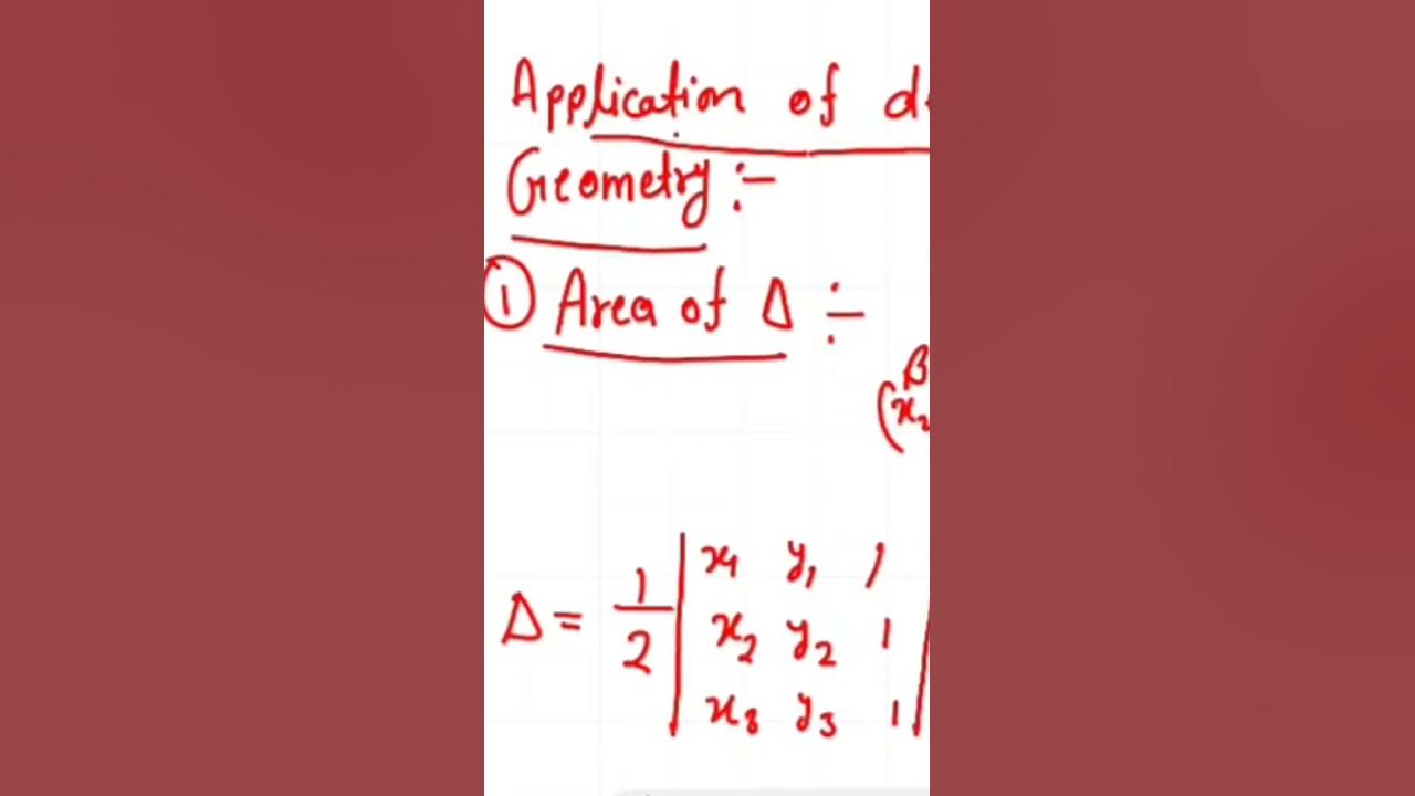 area of triangle in determinant form 👍 #gic - YouTube