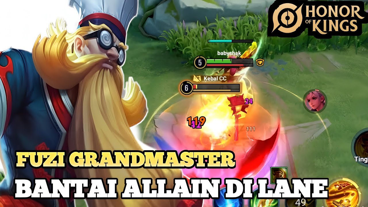 Fuzi Gameplay Kuat Banget Lawan Allain Di Clash Lane - Honor of Kings ...