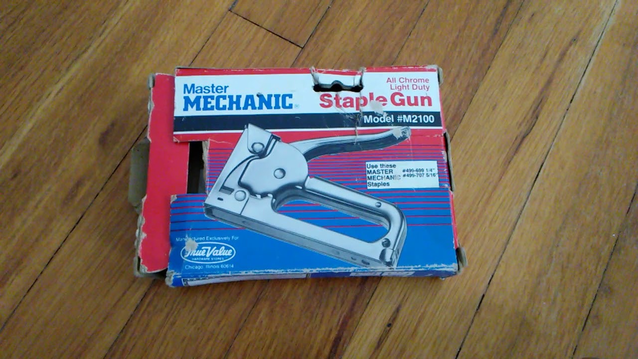 Master Mechanic M 2100 stapler replace staples - YouTube