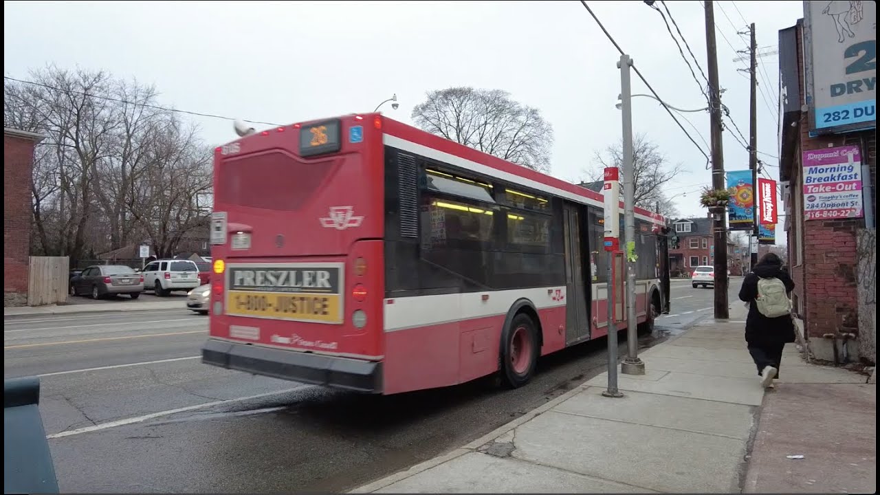 TTC 26 Dupont Bus Ride #8105 from St.George Stn to Dupont Stn (January ...