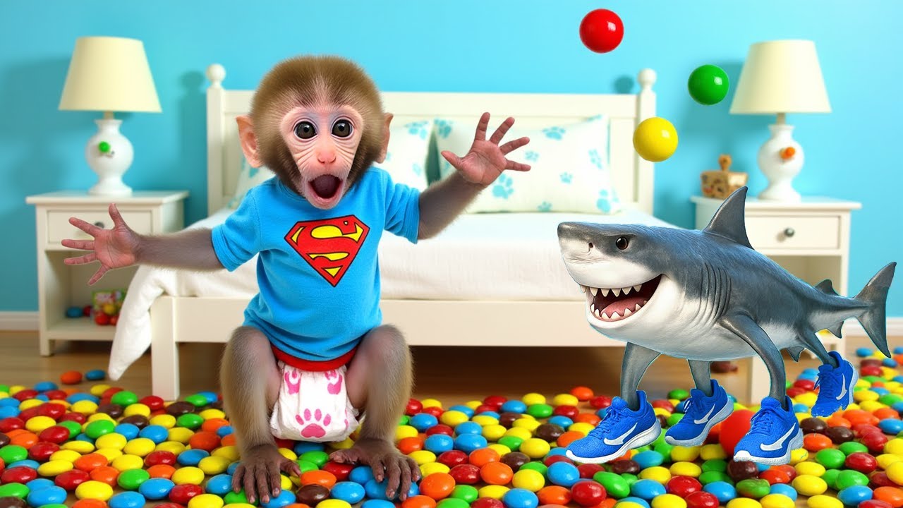 Bebé Mono Bon Bon cosecha sandías arcoíris en la granja y rescata a un ...