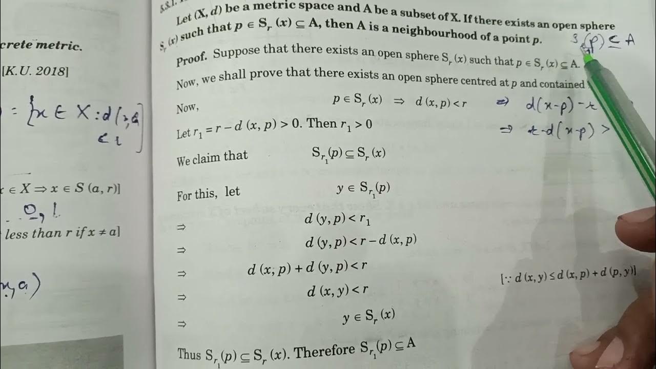 Page 5,6 CHAPTER 5 Open & Closed Sets in Metric Spaces real analysis SEMESTER 5 - YouTube
