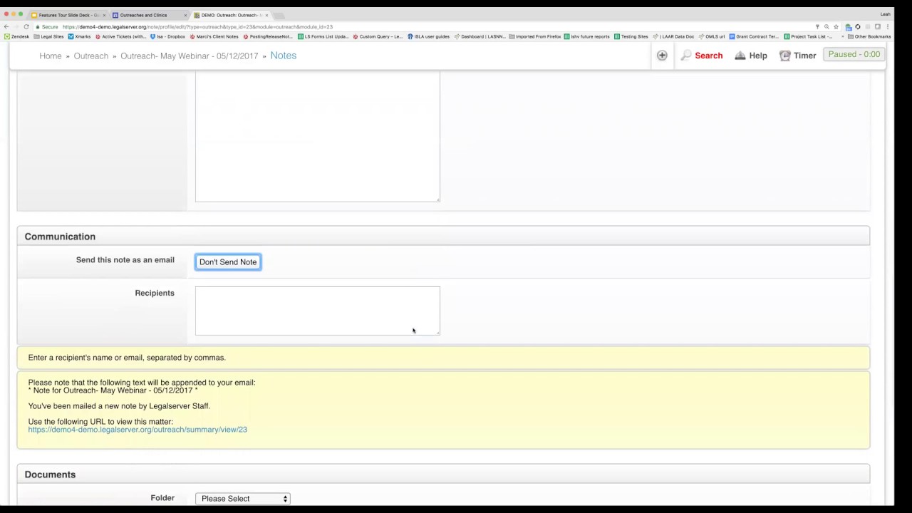 Adding a Note to an Outreach - YouTube