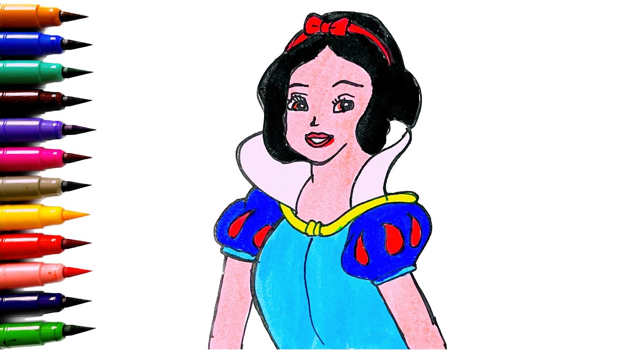How to Draw Disney Princess | Snow White Drawing | Disney Princess ...