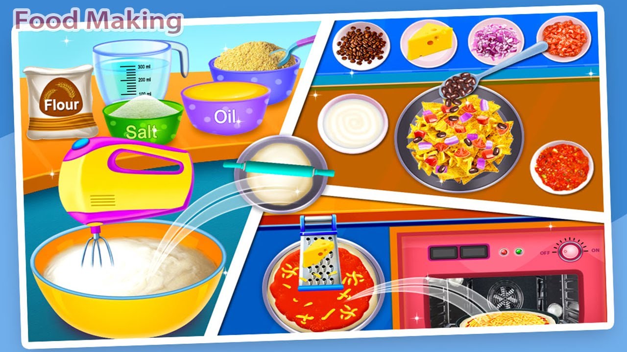 Kids Yummy Food in Space Kitchen🍴| Kitchen Tools and Play Fun Cooking ...