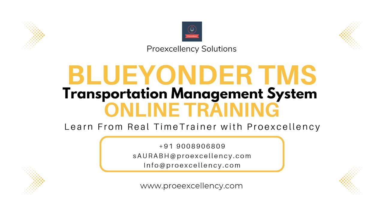 Blueyonder TMS (Transportation Management System) Online Training by Real-time Trainer - YouTube
