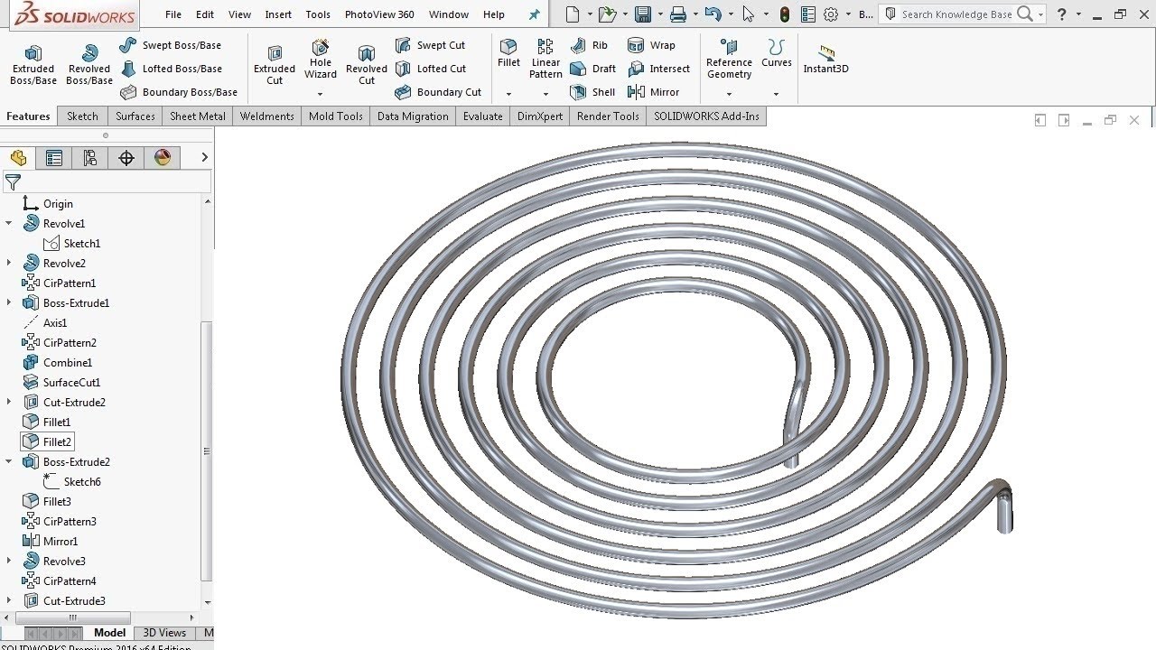 Sprial Spring - SolidWorks - YouTube