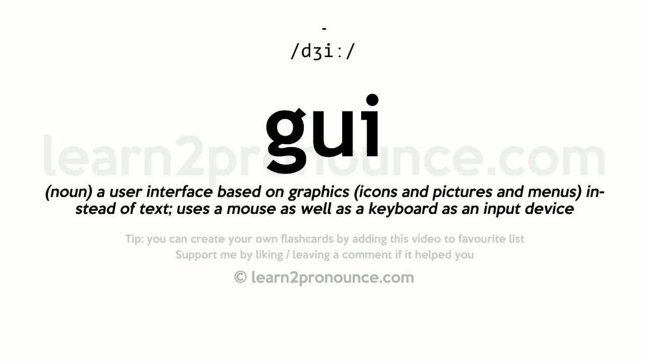 Pronunciation of Gui | Definition of Gui - YouTube
