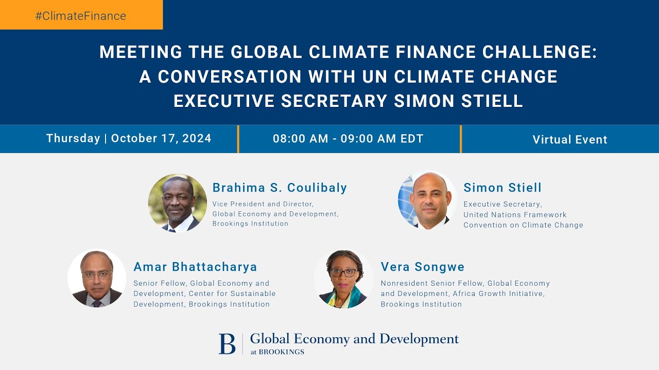 Meeting the global climate finance challenge - YouTube
