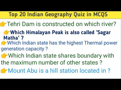 Top 20 Indian Geography Quiz||Indian Geography Questions and Answers ...