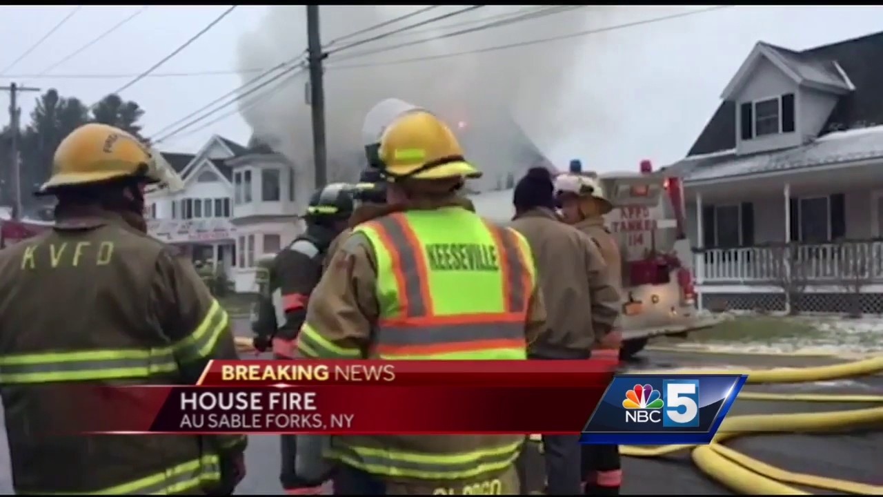 Multiple agencies extinguish Ausable house fire - YouTube