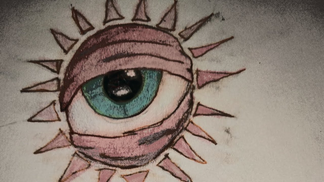 Time lapse coloring and editing this doodle of a Eyeball sun - YouTube