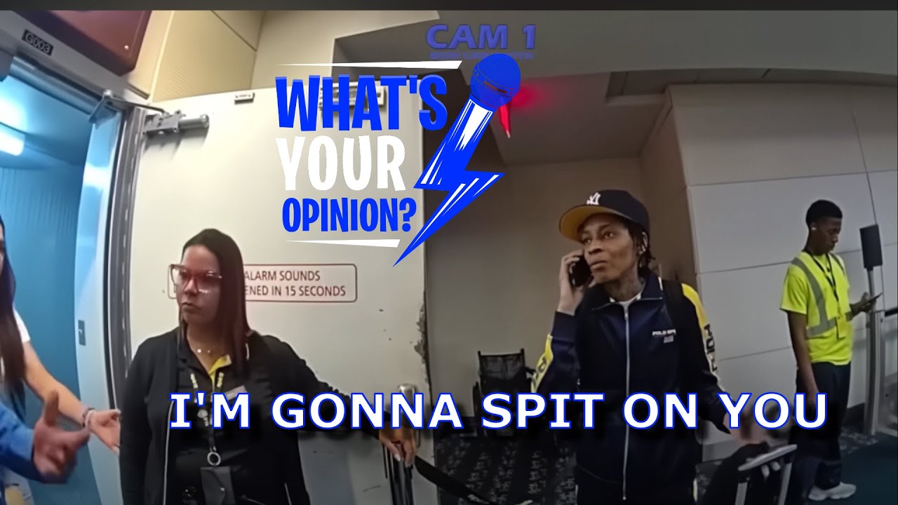 DISORDERLY WOMAN SPITS ON POLICE AT THE AIRPORT - YouTube