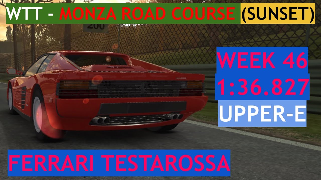 WTT (Week 46, 2024) - Ferrari Testarossa at Monza Road Course (Sunset ...