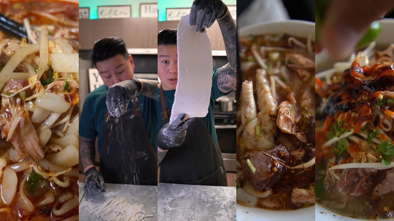 ASMR Mukbang Eating Lao Khao Piak Sen | Khao Piek | Kao Piak | | Recipe ...