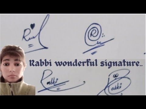 Rabbi wonderful signature tips#name signature with arooj - YouTube