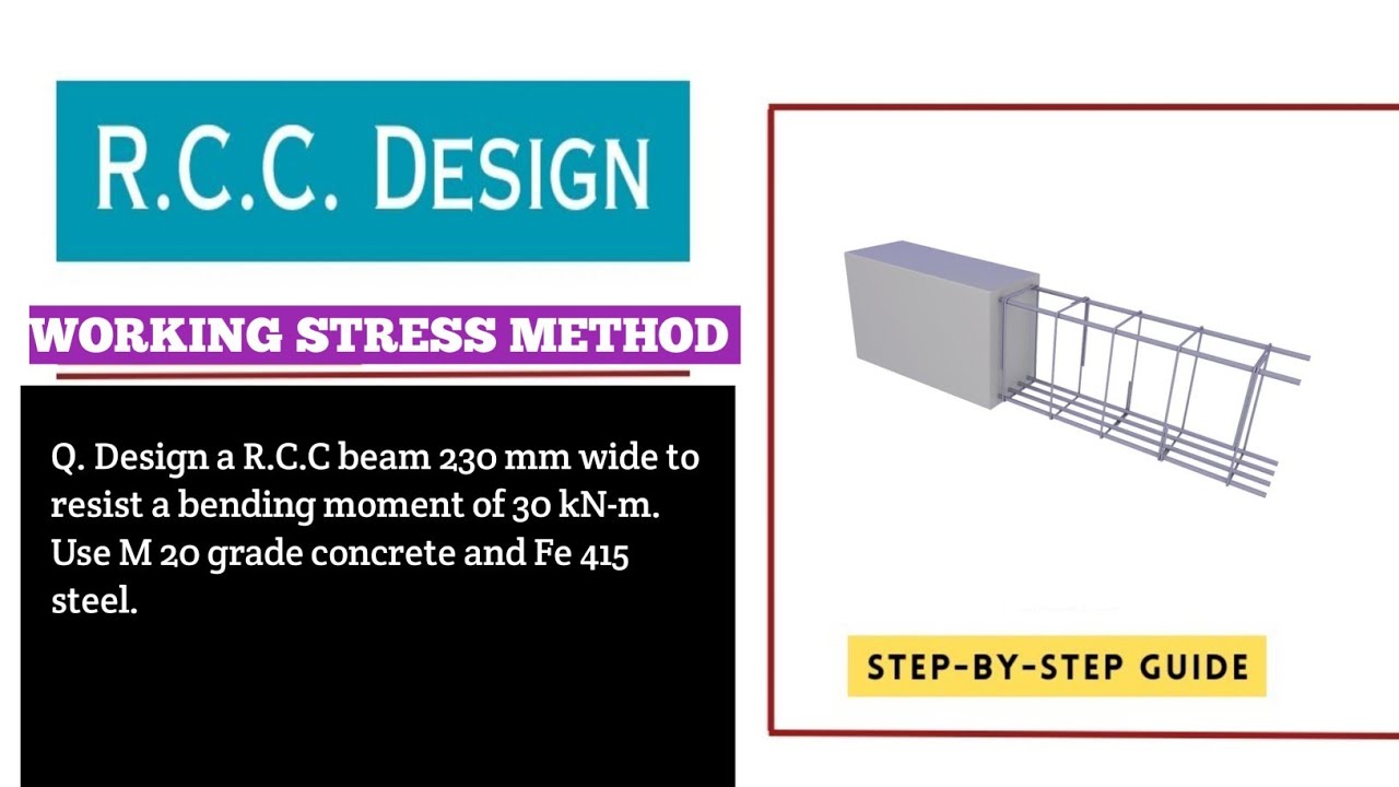 DESIGN R.C.C BEAMS OF WORKING STRESS METHOD| PROBLEM -4| REINFORCED ...