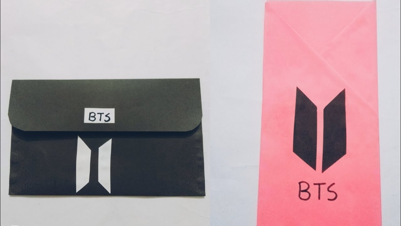 2 easy BTS paper pouch making ideas/ how to make bts paper pouch easily ...