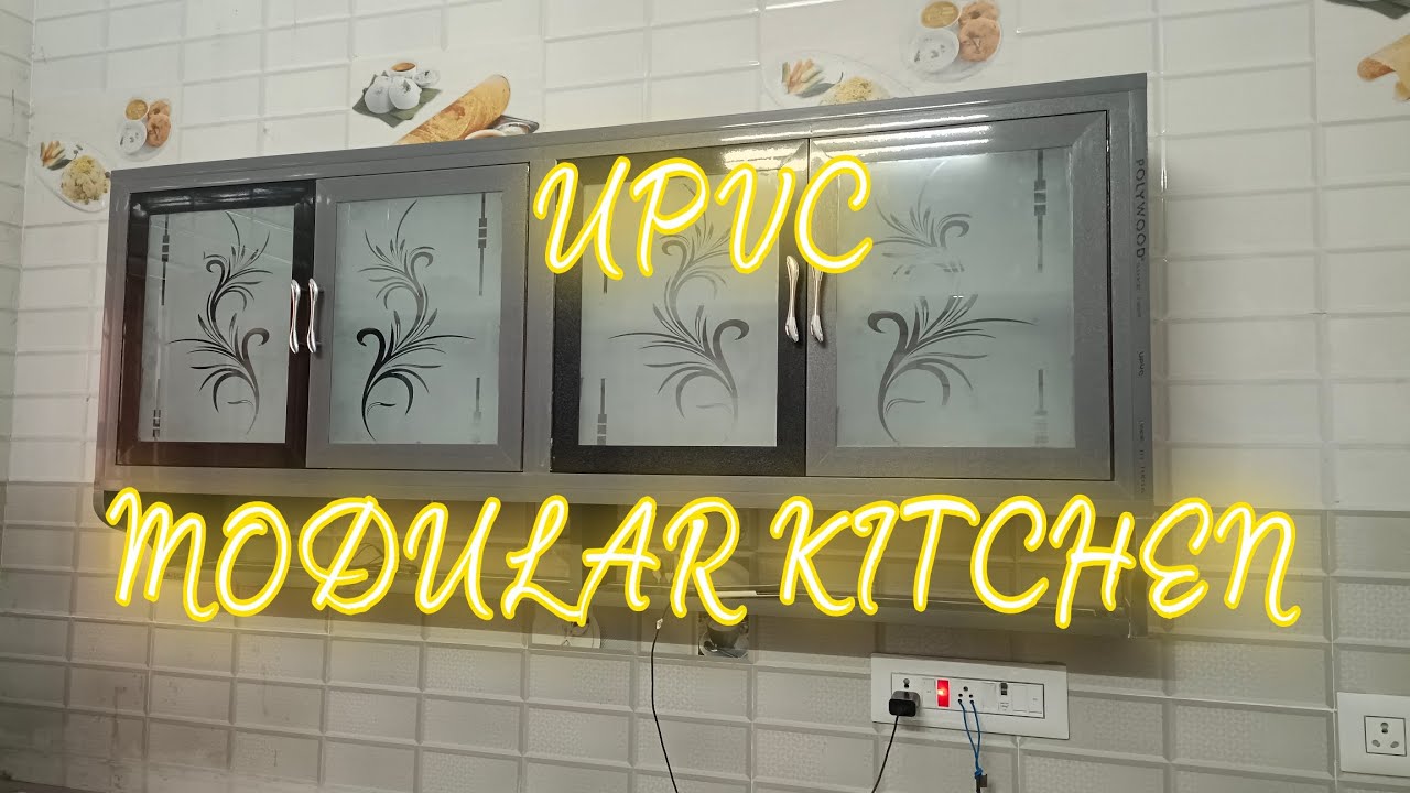 UPVC Modular Kitchen Gray & Black Combination. Call:+91 7502106352 # ...