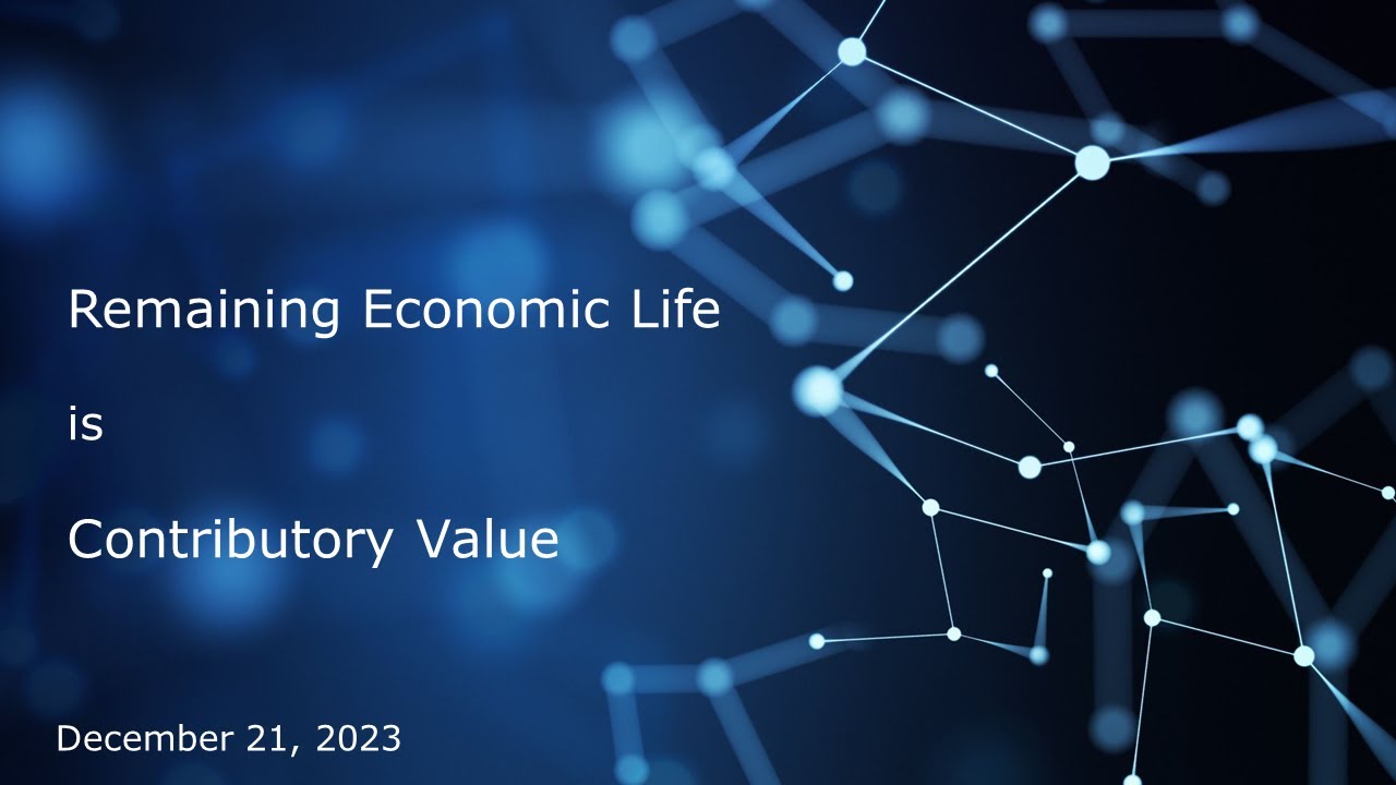 Remaining Economic life is Contributory Value - YouTube