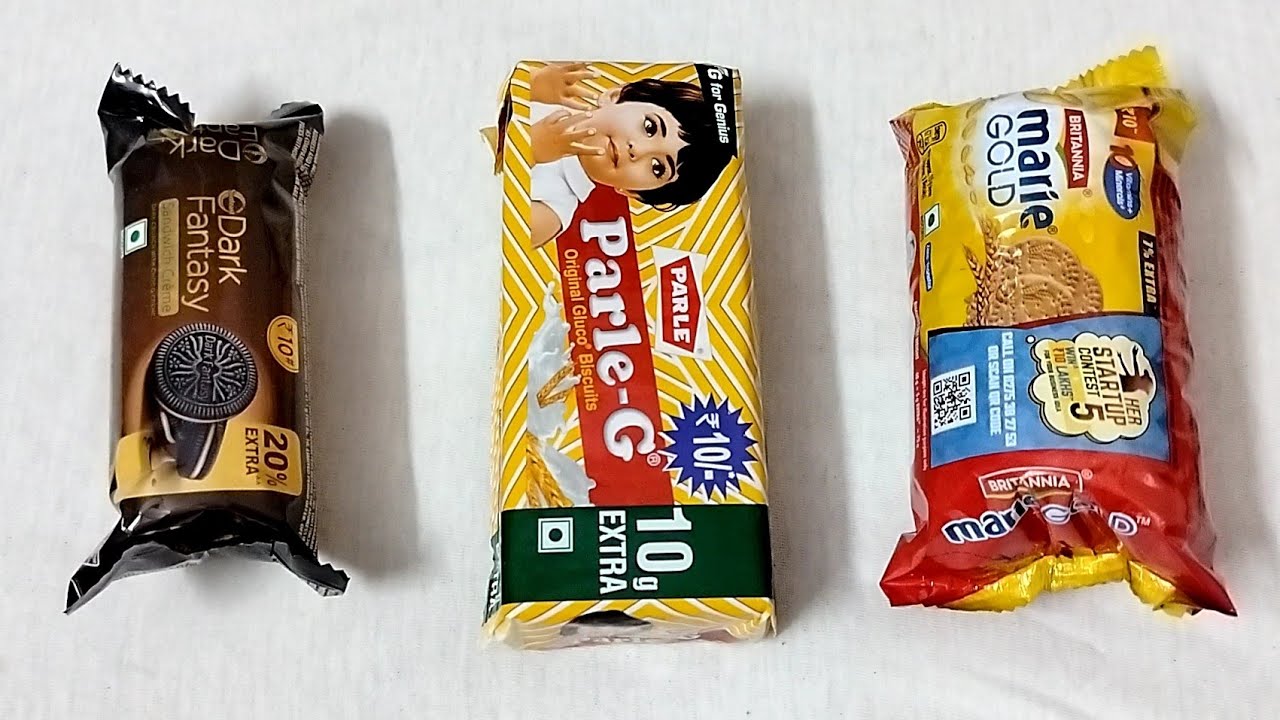 Dark Fantasy Choco Creme vs Parle-G Glucose vs Marie Gold || Biscuit 🍪 ...