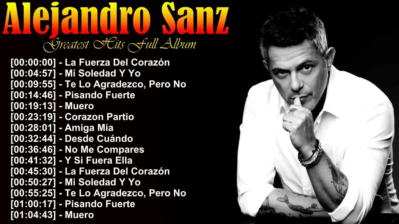 The best of Alejandro Sanz greatest hits, Amiga Mía, Cuando Nadie Me Ve ...