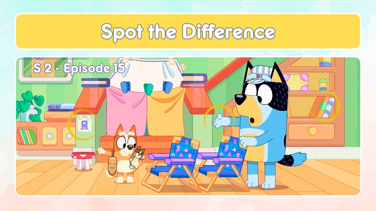 Bluey Quiz - Bluey S2E15 Trains ｜ Spot the difference ｜ Mind Game ...