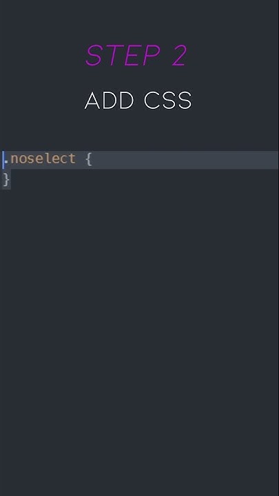 Disable Text Highlighting with CSS - #Shorts - YouTube