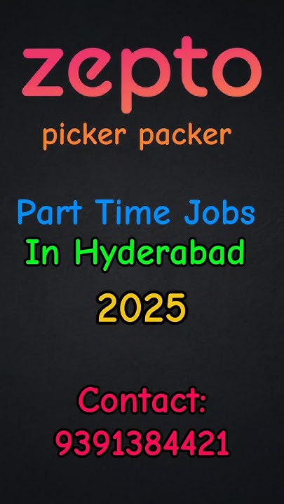 Zepto Picker Packer Part Time Jobs In Hyderabad 🤩 #shorts #zepto #jobsinhyderabad - YouTube