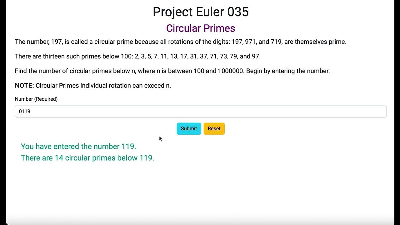 Project Euler 035 - Circular Primes - YouTube