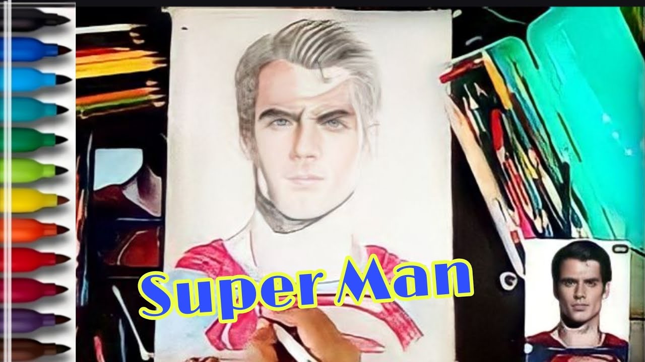 how to draw super man / how to draw superman sketch / how to draw ...