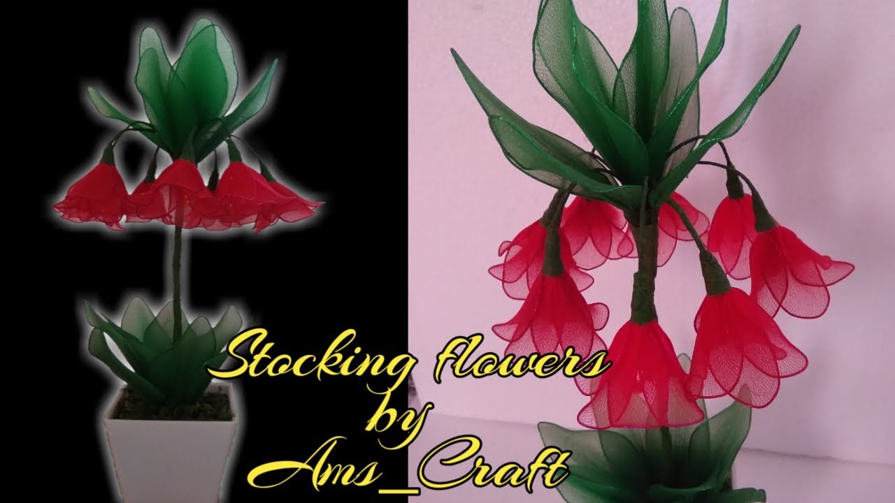 Stocking flowers. How to make flower from stocking - YouTube