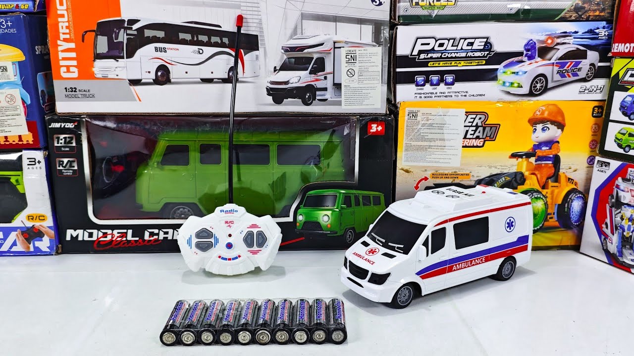 Unboxing RC Ambulance Emergency Car Scale 1:32, Rc Urban Pick Up Car ...
