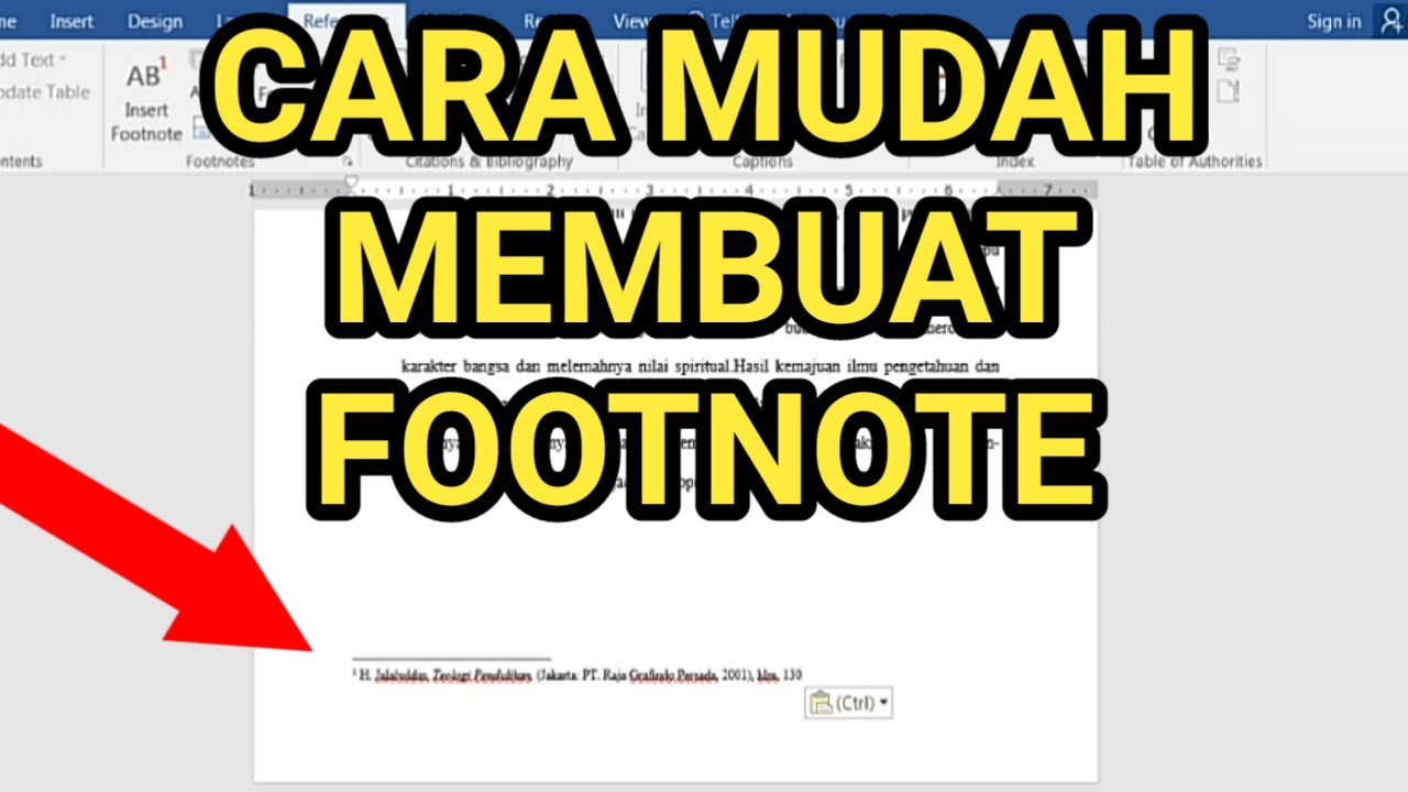 TUTORIAL CARA MEMBUAT FOOTNOTE - YouTube