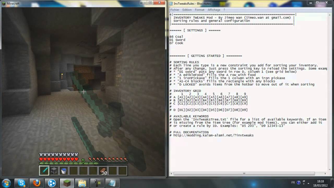 Tutoriel Minecraft - Inventory Tweaks Mod HD - YouTube