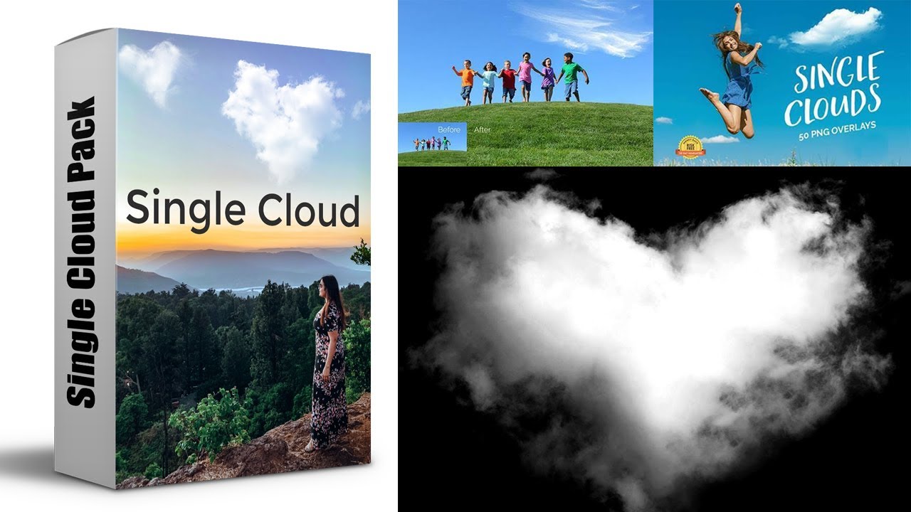 Single Cloud Overlays In PNG JPG Plus Action Download |Urdu Hindi| |Photoshop Tutorial| - YouTube