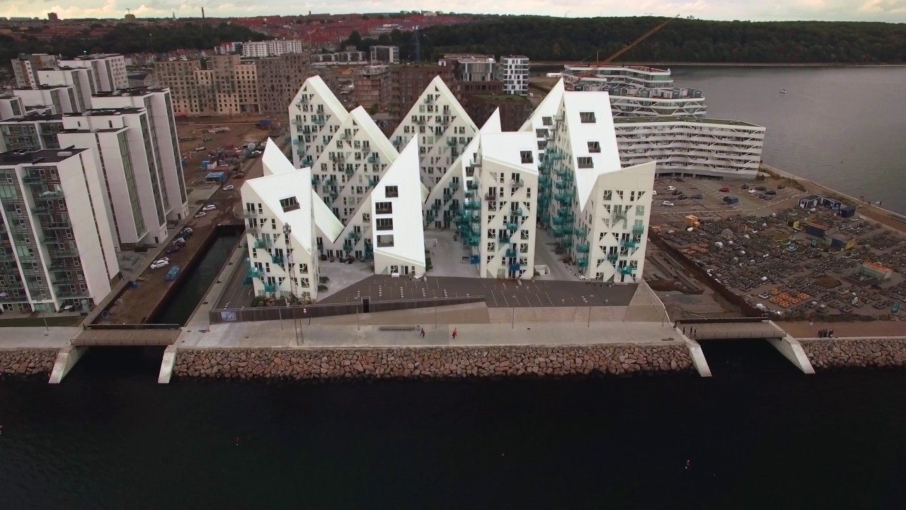The Isbjerget development in Aarhus, Denmark from the sky - YouTube