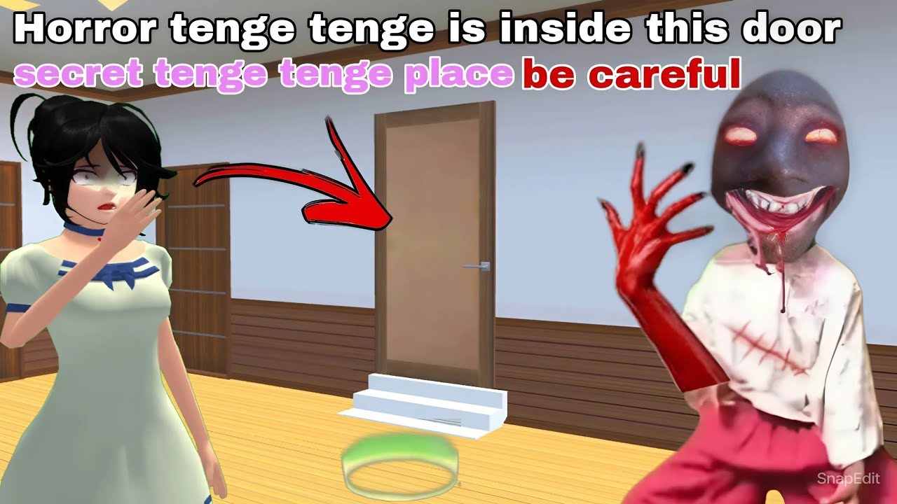 Horror tenge tenge is inside this door in little boy house in SAKURA ...