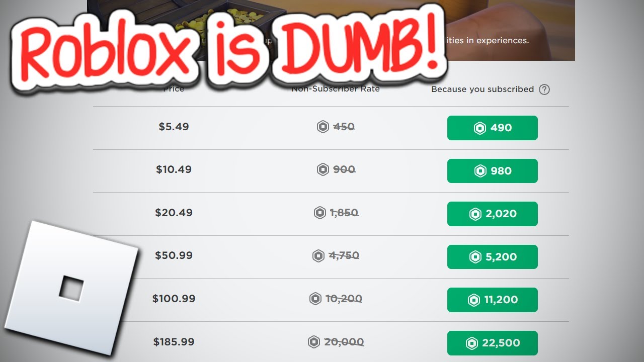 Roblox Needs to FIX Price of Robux… - YouTube