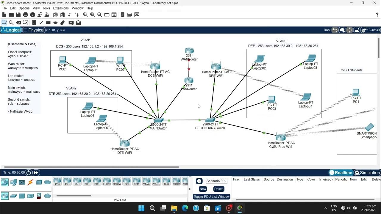 Cisco Packet Tracer 2022: Laboratory Activity 5 - YouTube